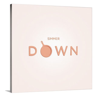 Simmer Down - minimalist retro kitchen art Wrapped Canvas Art Print, 30 ...