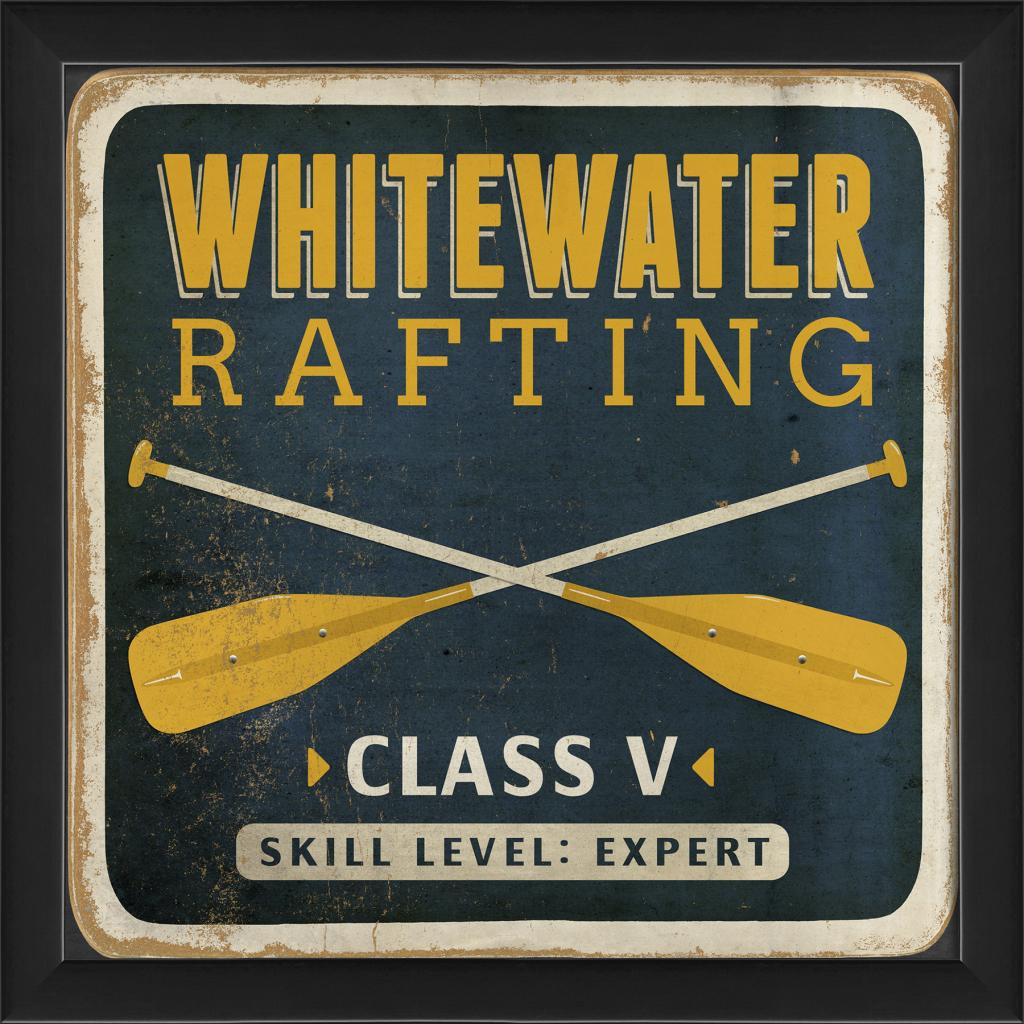 Whitewater Rafting Framed Sign - Contemporary - Prints And Posters - by ...