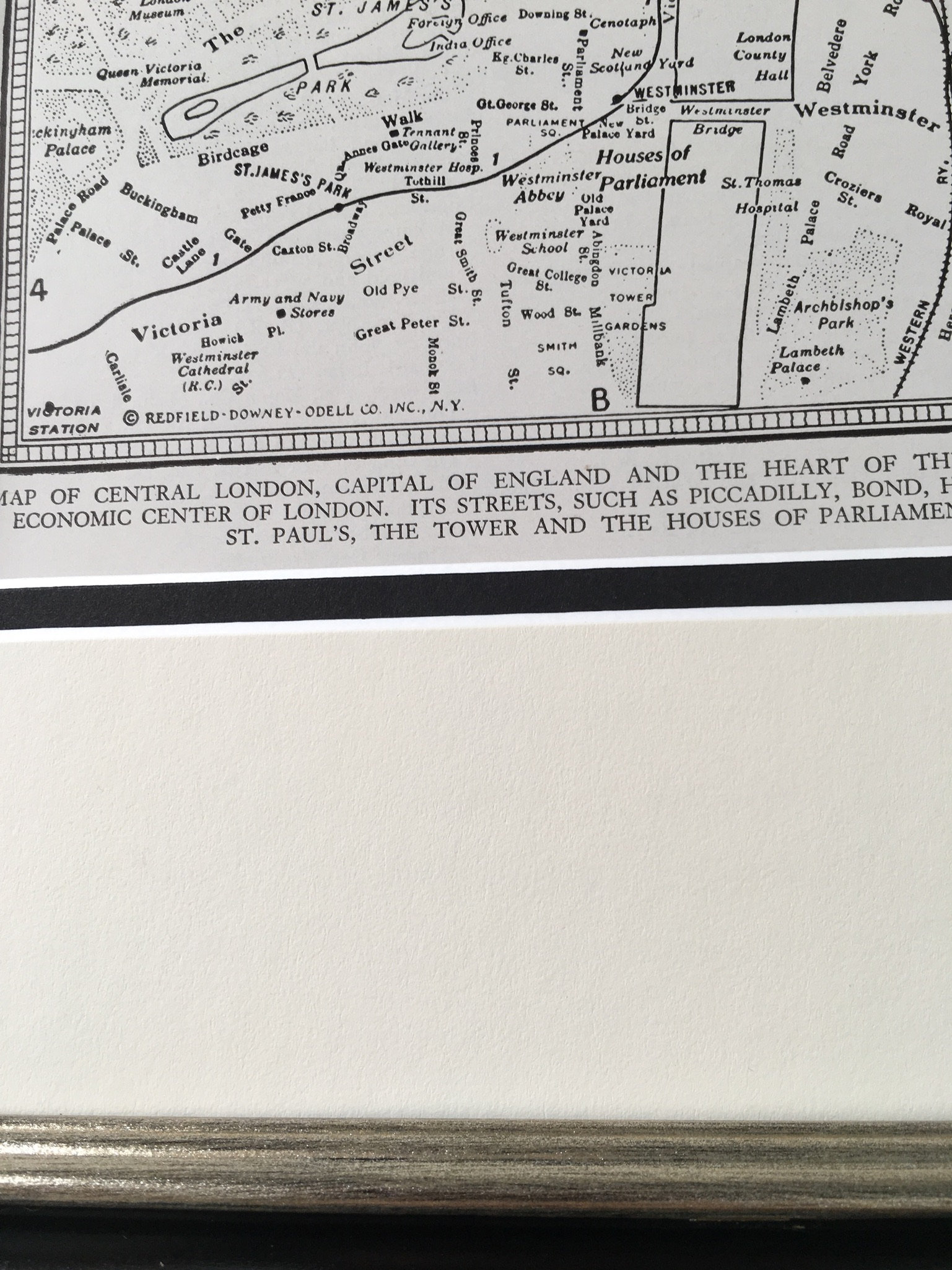 Vintage London, England Map, Framed Original London Map- Authentic ...