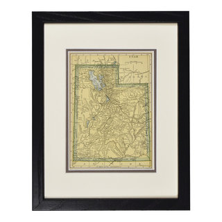 Vintage Utah State Map, Framed Original Utah State Map- Authentic 1920s ...