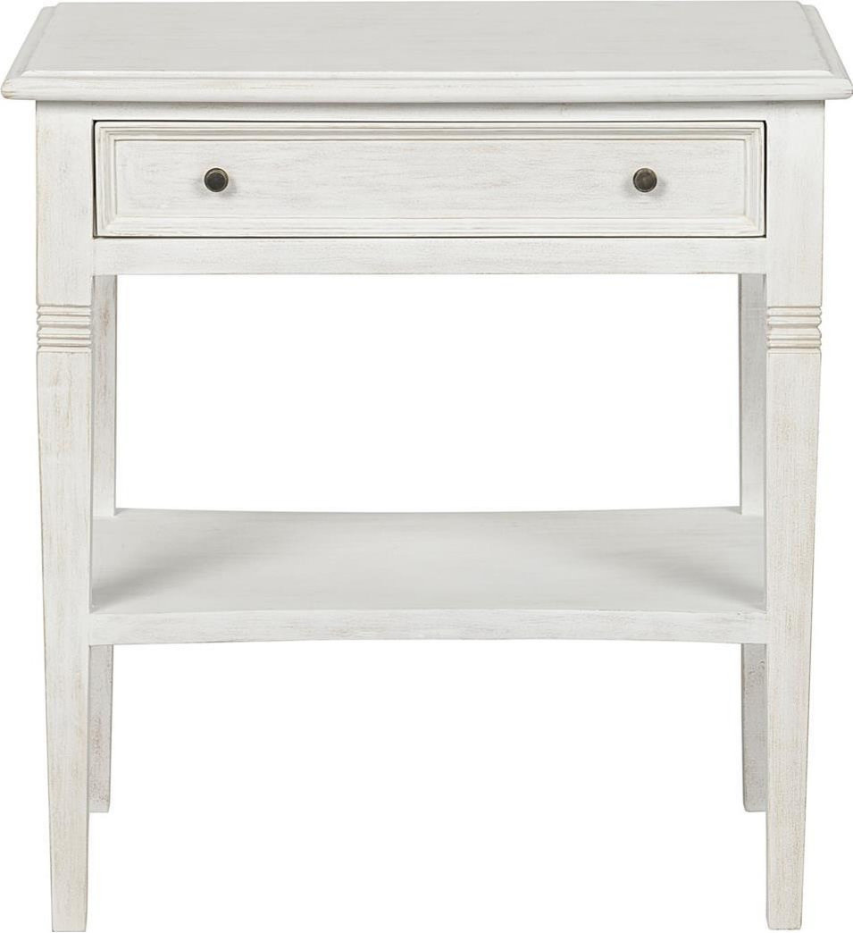 Oxford 1-Drawer Side Table, White Wash - Farmhouse - Side Tables And ...