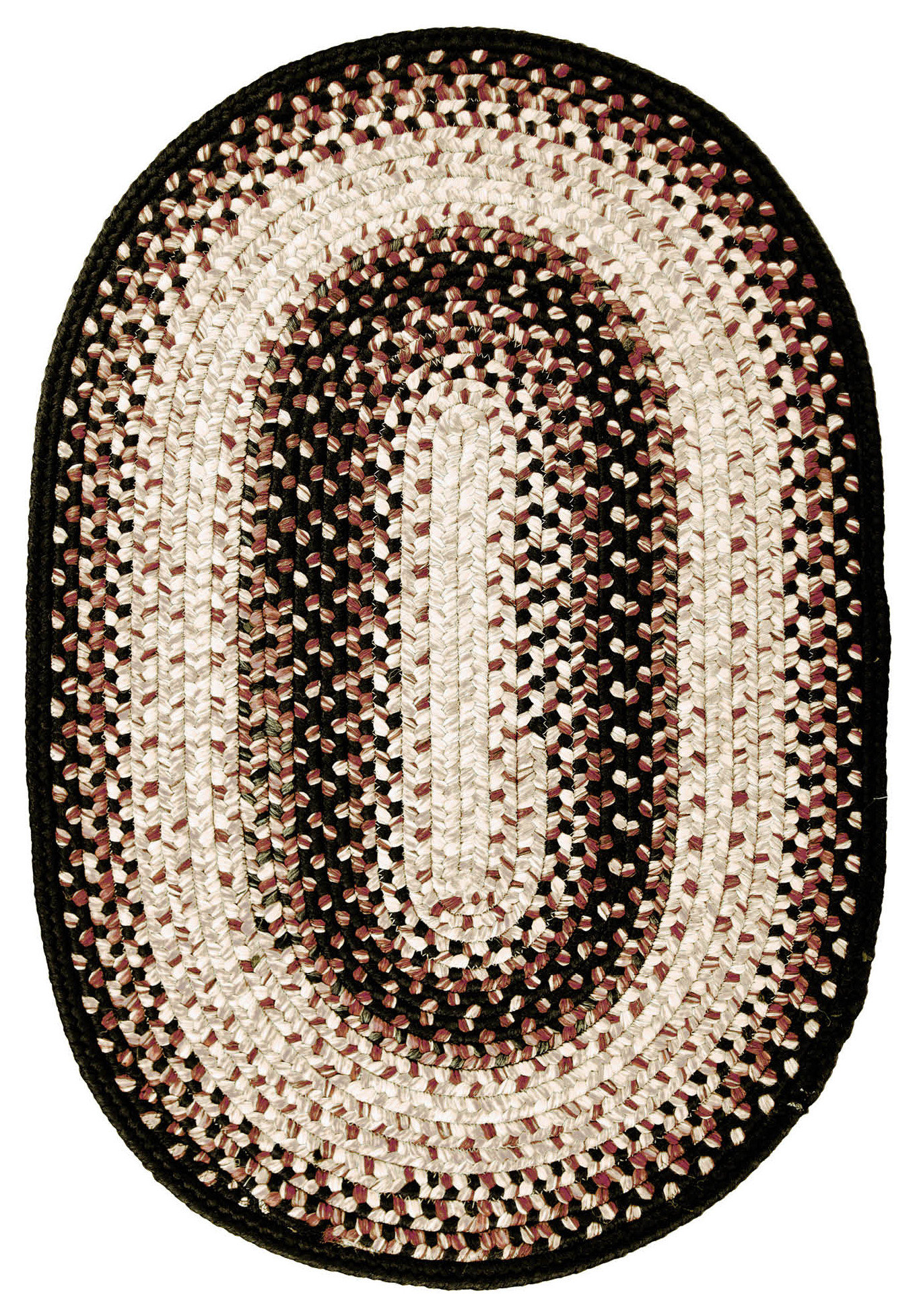 Homespice Decor Black Mist Indoor/Outdoor Braided Rug 27"x45" Oval ...