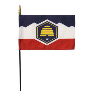 Utah (2023), 8"x12" Stick Flag - Contemporary - Flags And Flagpoles ...