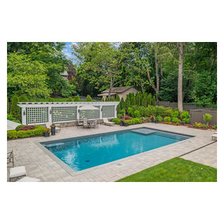 Hartford, CT Rectangular Pool with Landscaper EA Quinn - Modern - Pool ...