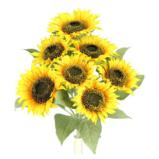 Admired By Nature Artificial Sunflower Stem Full Bloom, Bud Flowers ...