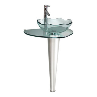 Fresca Netto Modern Glass Bathroom Pedestal - Contemporary - Bathroom ...