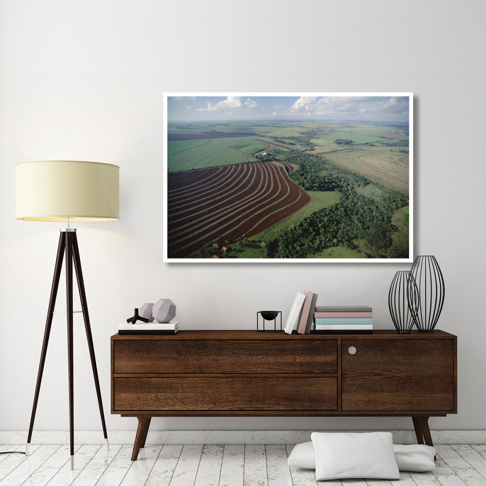 Farming Region With Forest Remnants, Southern Brazil-Paper Art, 40"x60 ...