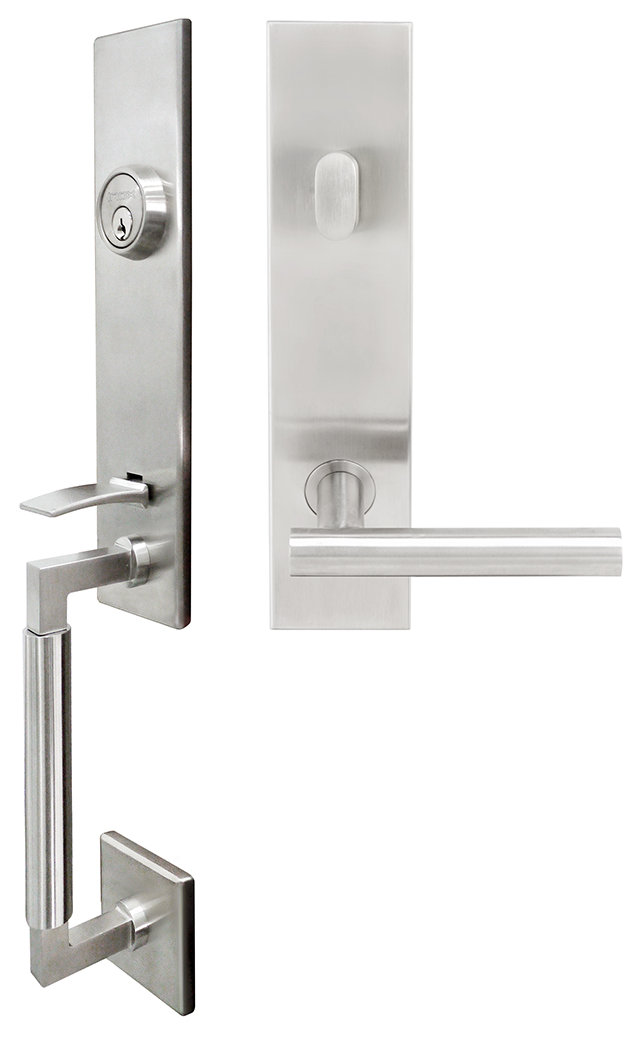 Copenhagen Lever, Tubular Entry Handleset, Left Hand, Satin Stainless ...