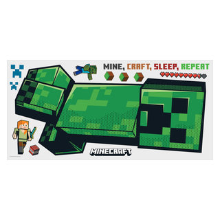 Minecraft Creeper Giant Peel & Stick Wall Decals - Contemporary - Kids ...