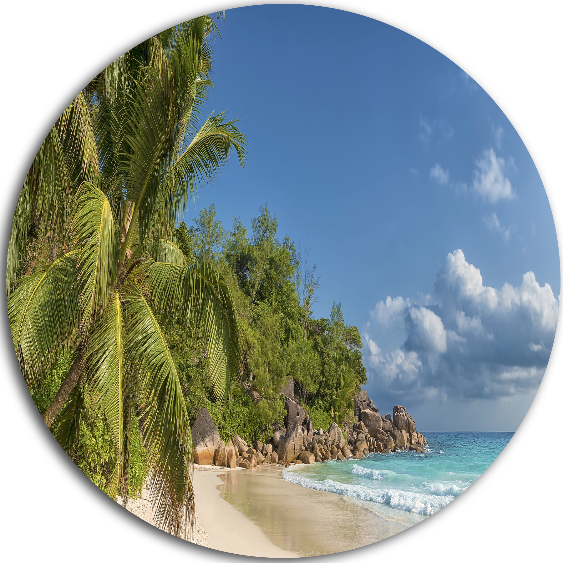 Anse Georgette Beach Dark Blue, Seascape Disc Metal Artwork, Disc of 23 ...