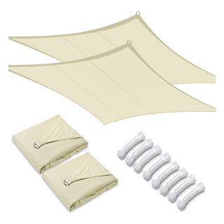 Yescom 2 Packs 10'x13' Rectangle Sun Shade Sail Beige Top Canopy 97% UV ...