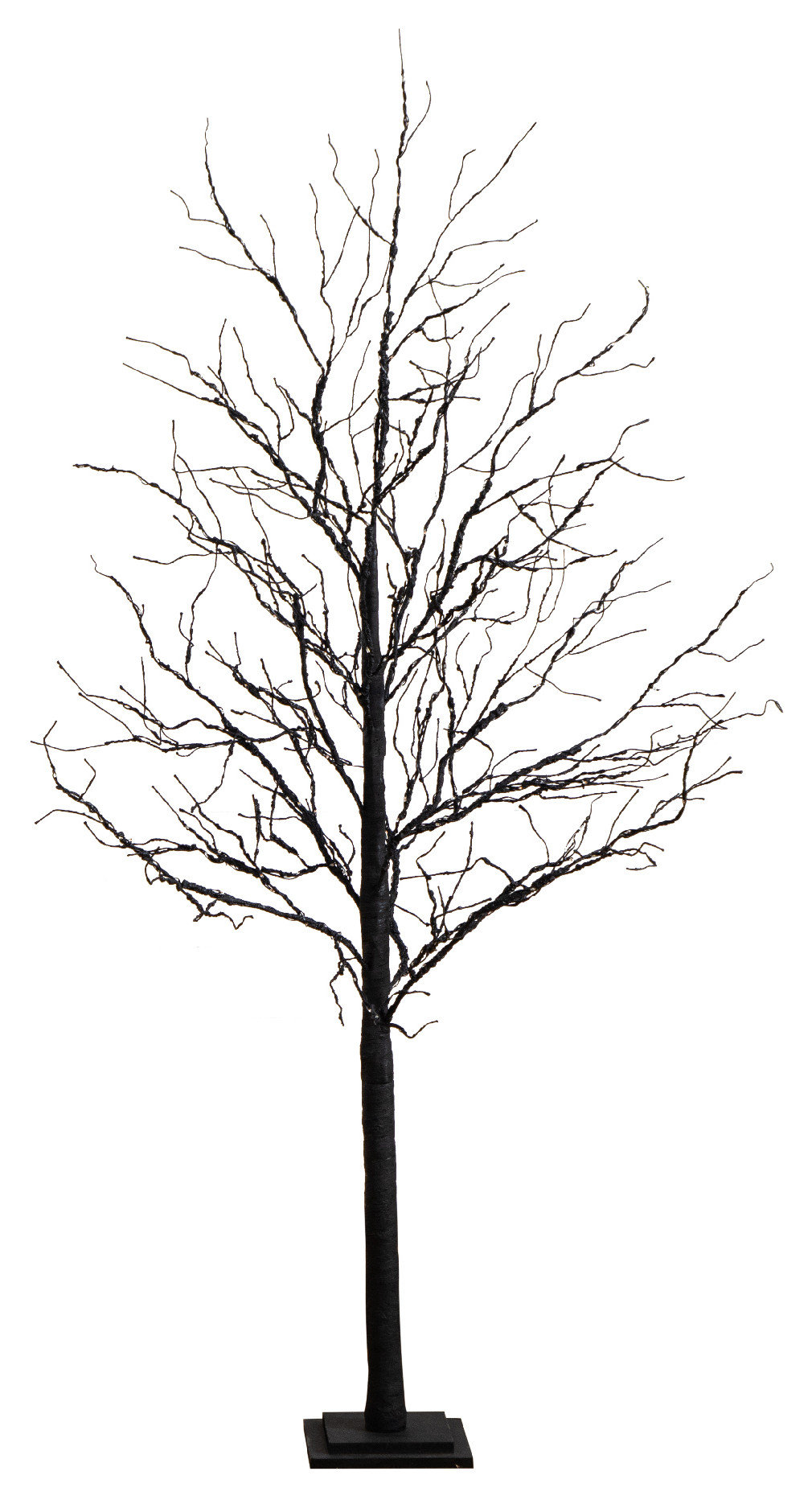 Pre-Lit Halloween Deluxe Black Twig Artificial Fall Tree, 6ft ...