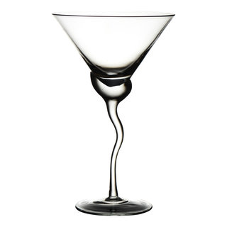 Martini Glass with Wave Stem, Set of 4 - Contemporary - Cocktail ...
