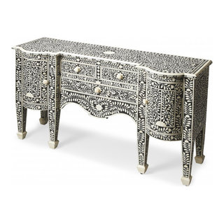 Victoria Black Bone Inlay Buffet - Mediterranean - Buffets And ...
