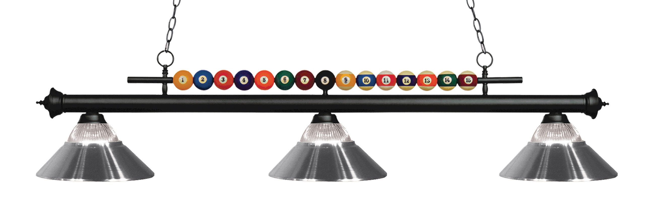 Shark Collection 3 Light Billiard Light in Matte Black Finish ...