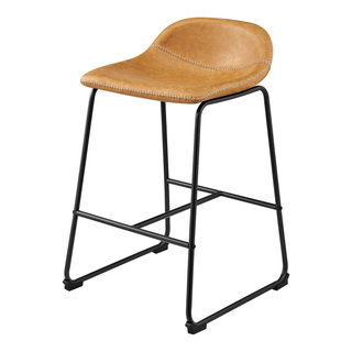 Leighton KD Faux Leather Counter Stool, Vintage Cedar - Industrial ...