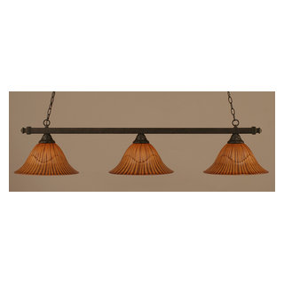 Toltec Lighting Square 3-Light Bar, Black Copper Finish With 14" Tiger ...