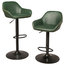 Hunter Green Vintage Leatherette Bar Stool, Set of 2 - Transitional ...