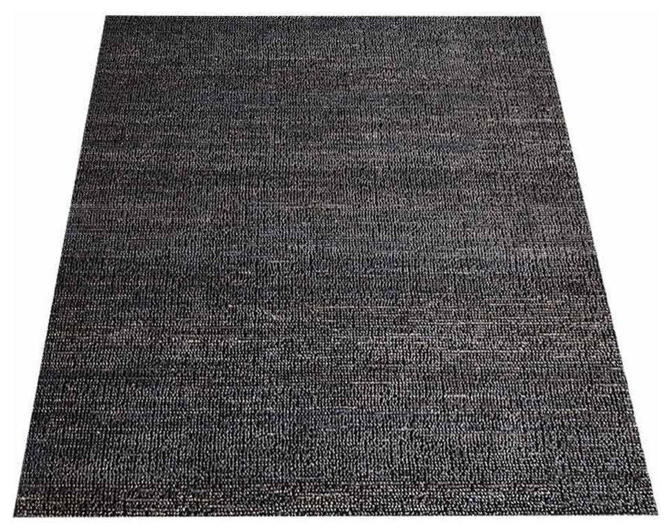 HAND WOVEN JUTE ECO-FRIENDLY SOLID AREA RUGS, Charcoal, Solid, Outdoor Indoor, [Rectangle] 8'x10 ...