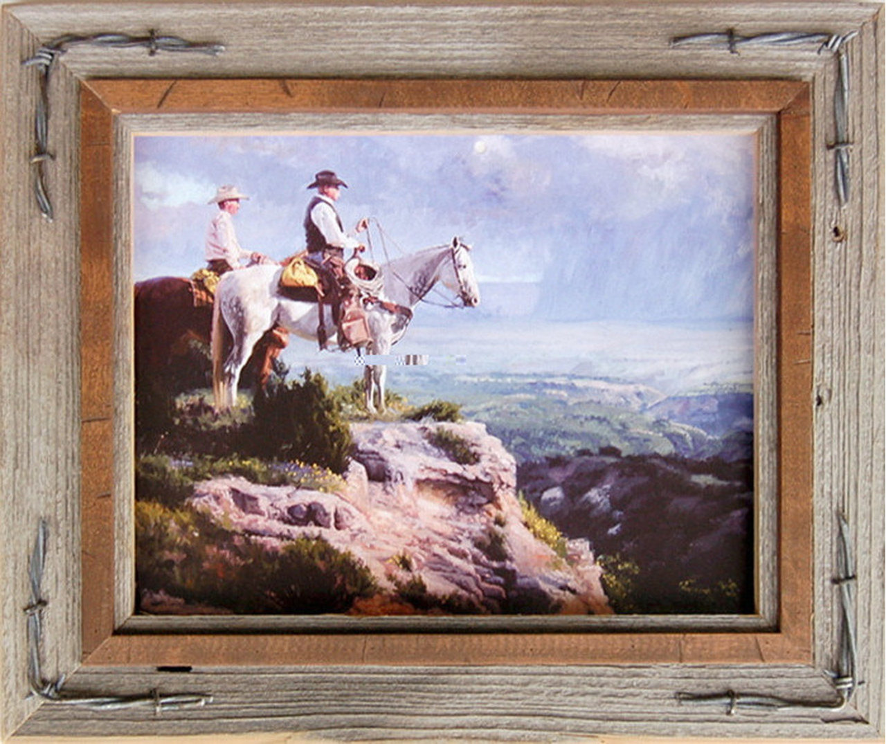 Western Frames With Barbed Wire, Hobble Creek Series, 8"x8" - Rustic ...