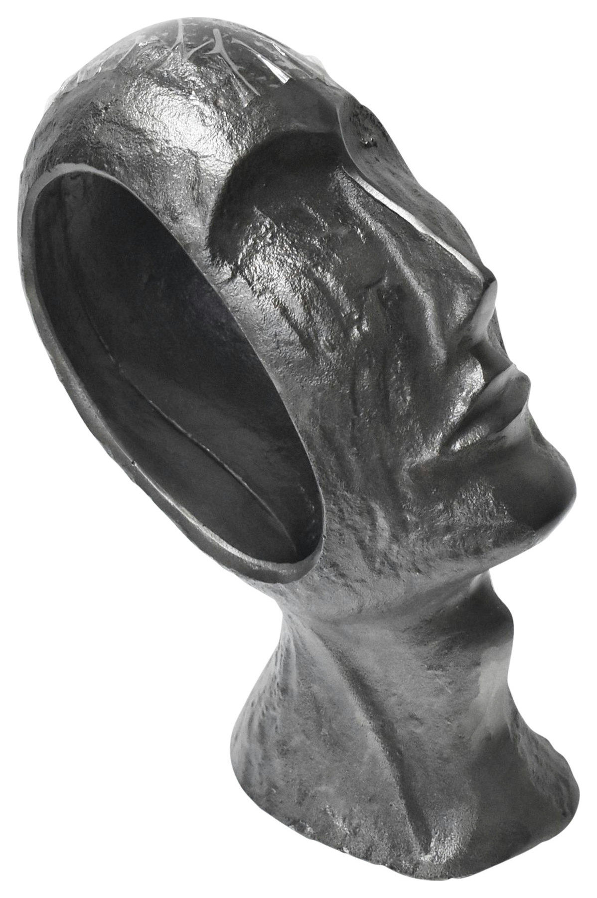 Metal, 12"h Face Table Accent, Gray - Contemporary - Decorative Objects ...