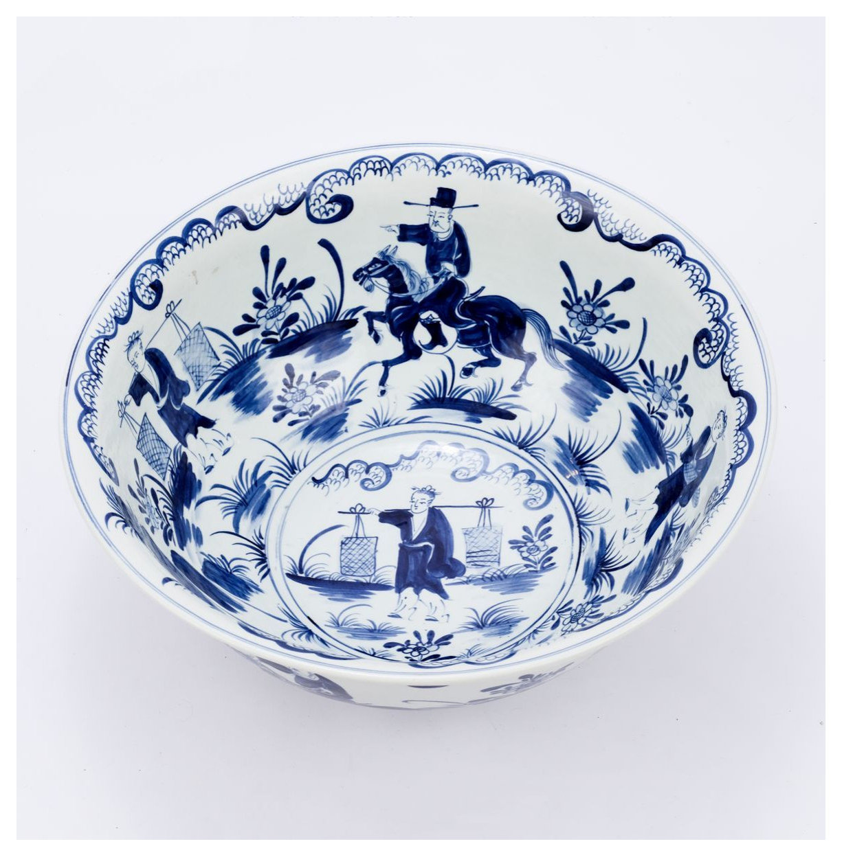 Legend of Asia Blue and White Porcelain Bowl With People Scene 1912 ...