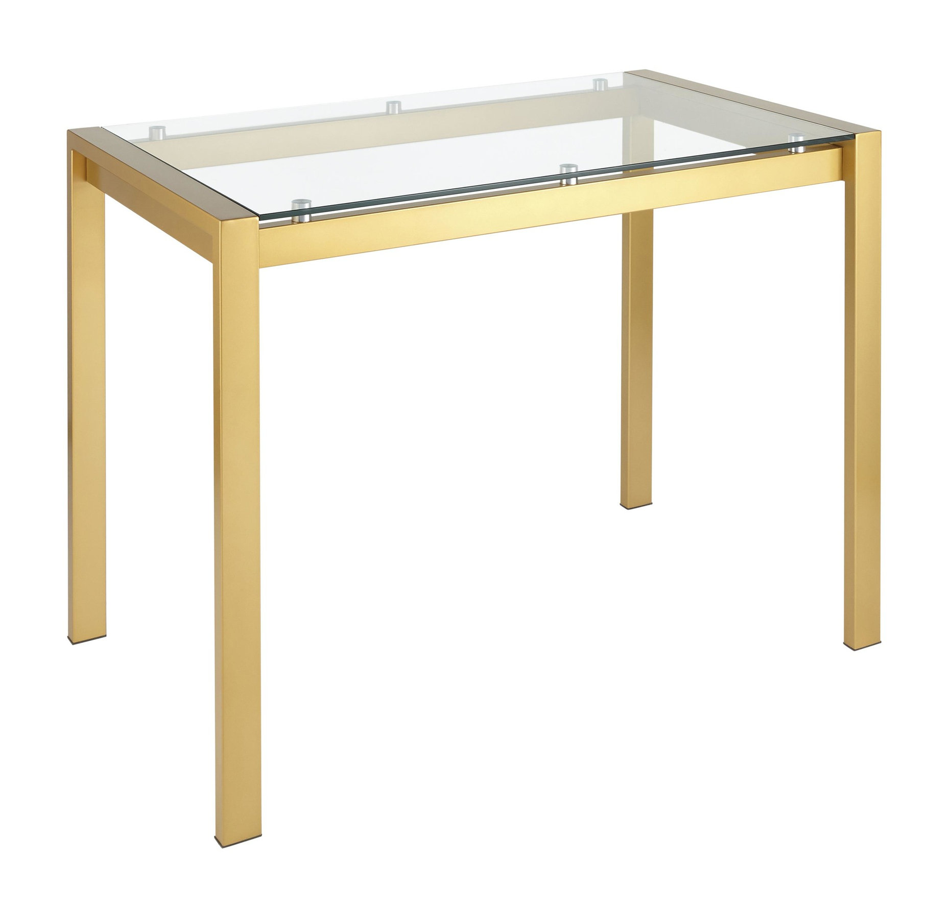 Fuji Contemporary Counter Table, Gold Metal/Clear Glass - Contemporary ...