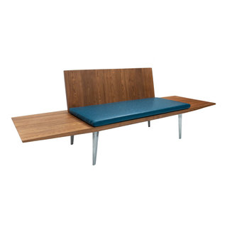 Solid Chestnut Wood Sofa with Sand Cast Aluminium Legs 31"x102"x36 ...