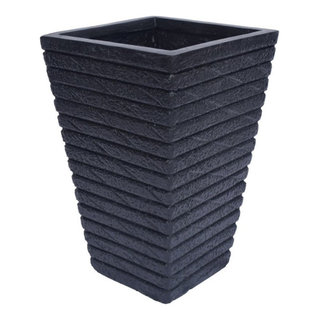 Noble House Jude Outdoor Tapered Channel Square Garden Urn Planter in ...
