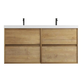 Ashley 48'' Floating Vanity, Acrylic Top, Double Sink - Contemporary ...