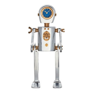 Mid Century Modern Moveable Robot Table Clock, Retro Vintage Style ...