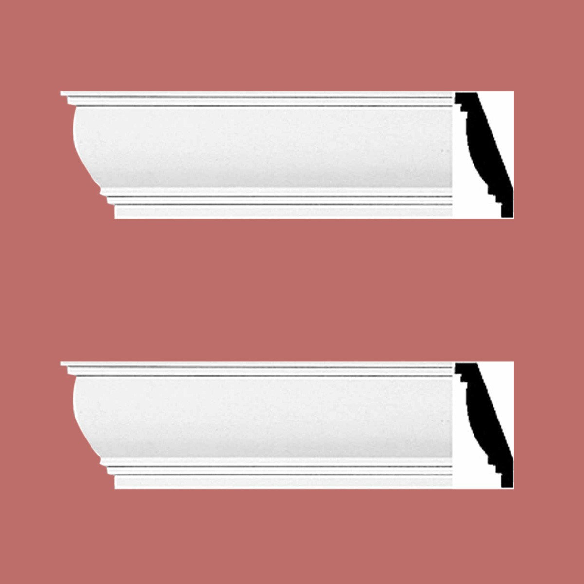 2 Cornice White Urethane 4 1/4" H Waterbury Simple Set of 2 ...