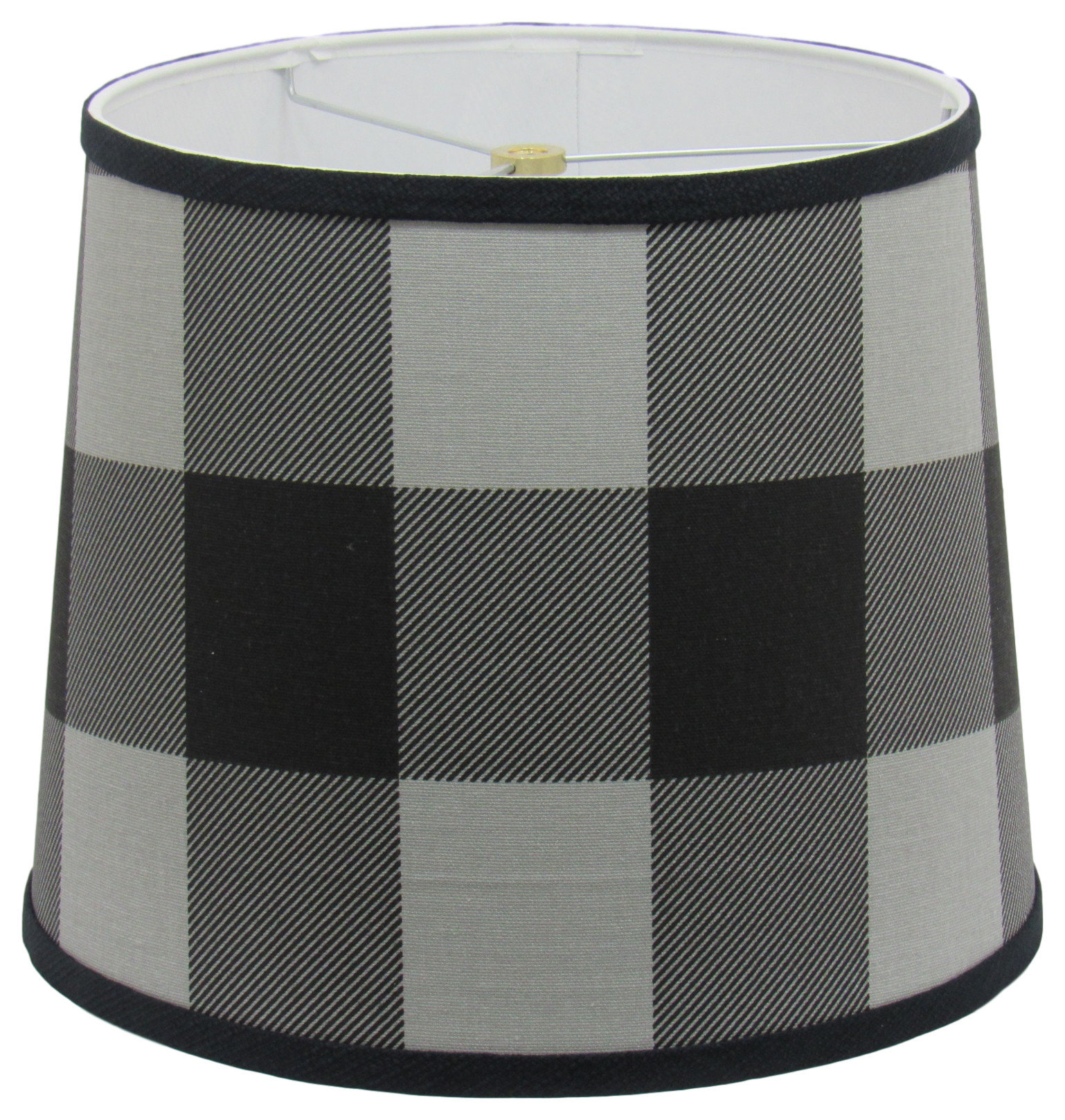 Black and Gray Check Lamp Shade, 16" - Farmhouse - Lamp Shades - by ...