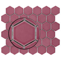 Tribeca 2" Hex Porcelain Mosaic Floor and Wall Tile, Sample ...