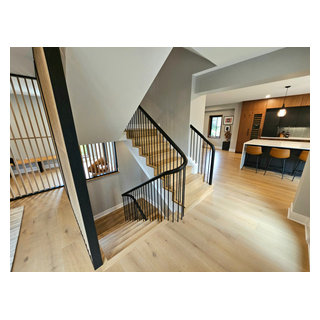 115_Stunning Continuous Rail System on 3 Story Floating Stairs ...
