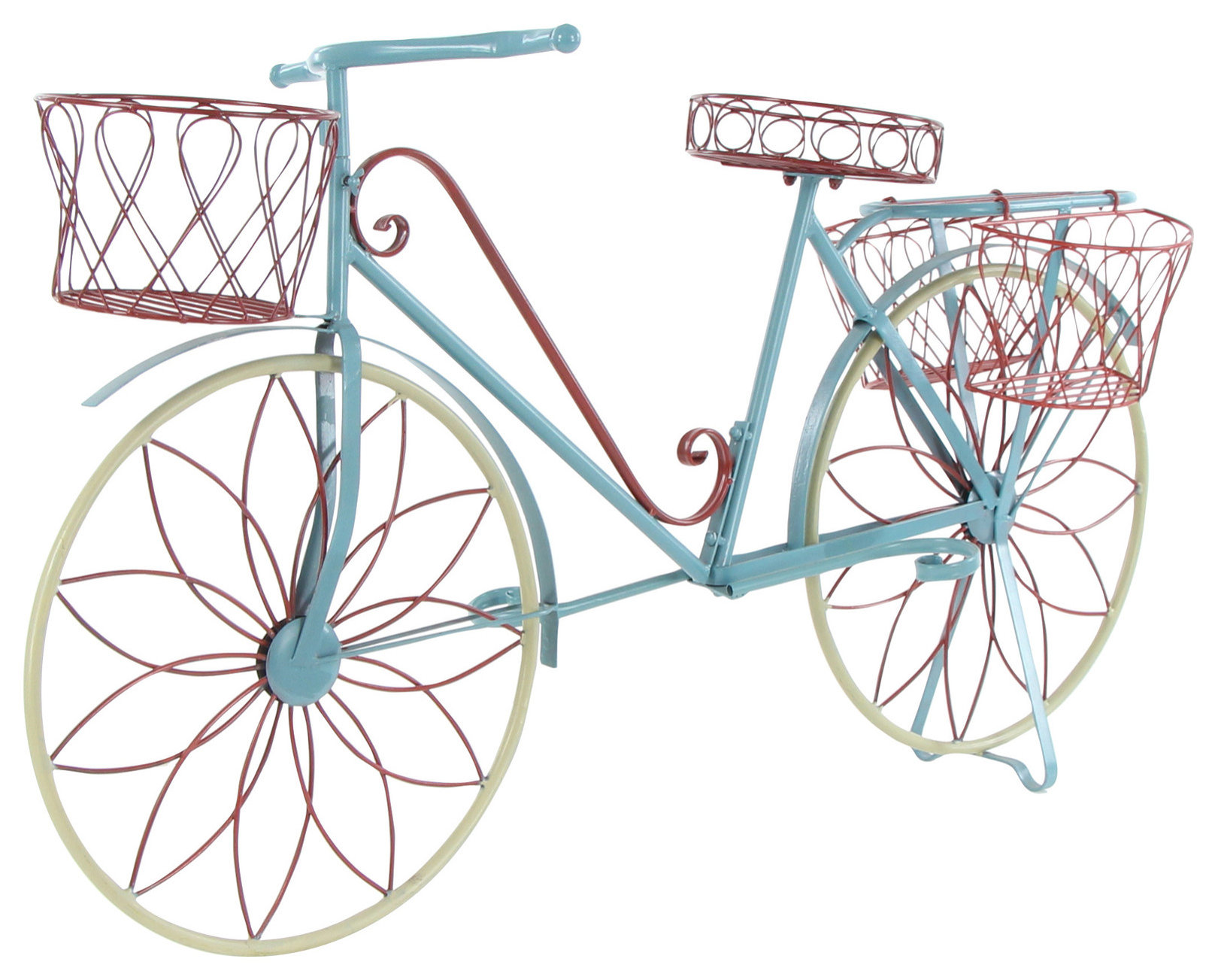 Urban Designs Farmhouse Vintage Style All-Weather Metal Bicycle Pot ...