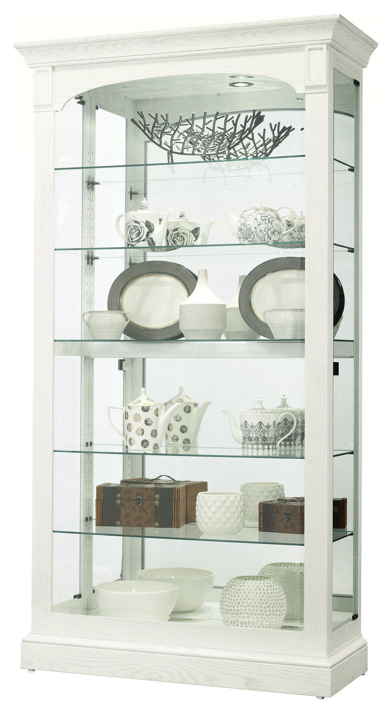Flora II Curio Cabinet, Ivory Oak - Transitional - China Cabinets And ...
