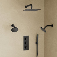 Triple Shower Head 12" Thermostatic Shower System With Handheld Shower ...