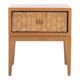 Safavieh Couture Armand Woven Wood Nightstand, #N/A - Beach Style ...
