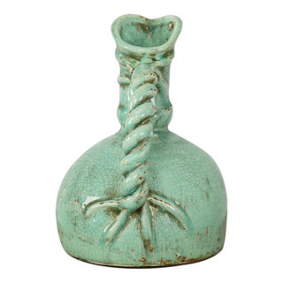 Handcrafted Blue Pottery Pitcher, Small - Farmhouse - Pitchers - by ...