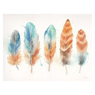 Watercolor Feathers Landscape Print, 11 x 14 - Contemporary - Prints ...