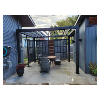 Custom Pergola and High End utility Shed - Midcentury - Patio - Other ...