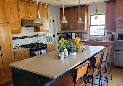 Tile Kitchen Backsplash Return or No? +Grout color?