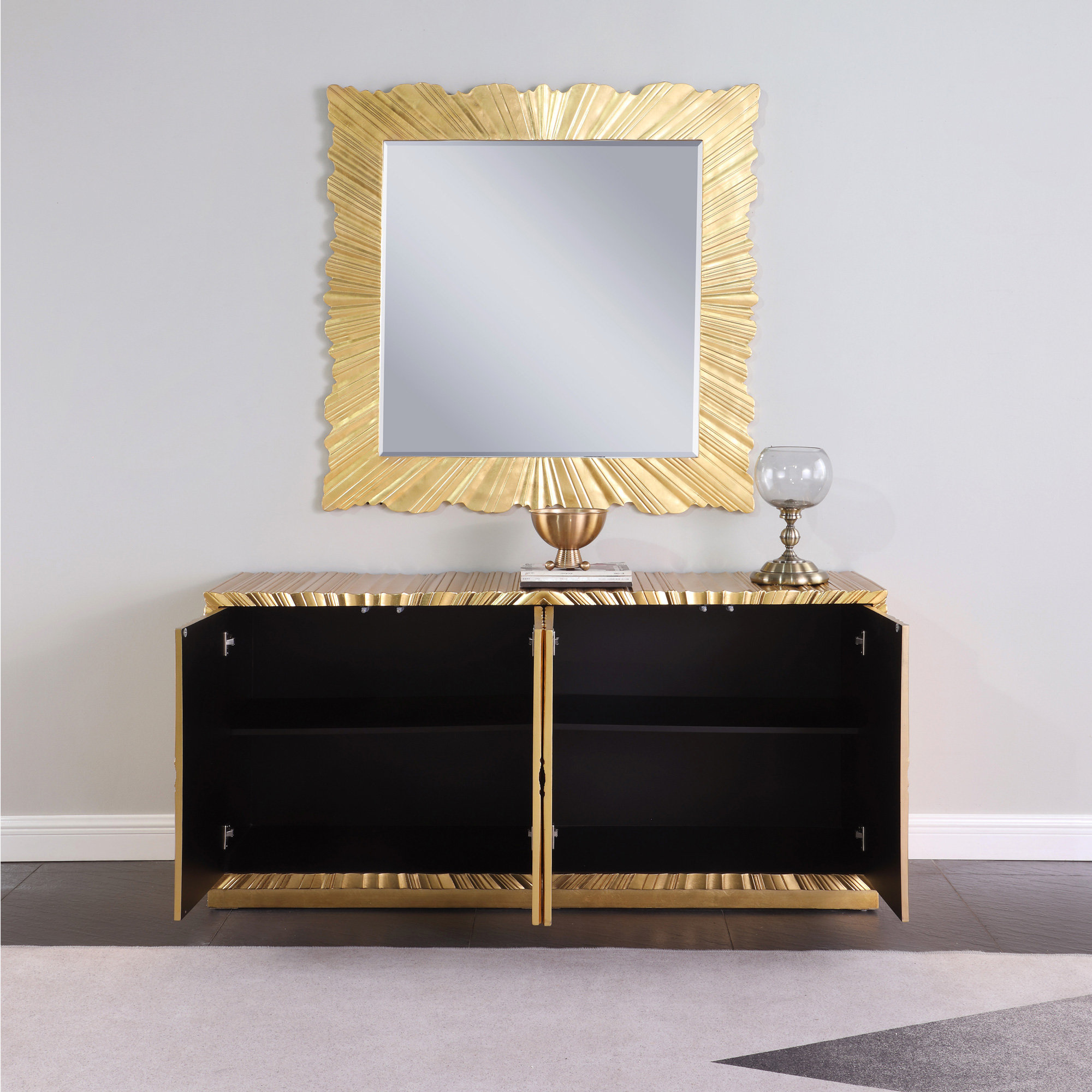 Tiffany Metallic Spiral Design Sideboard - Contemporary - Buffets And ...