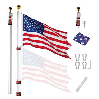 Yescom EZ GO 25ft Telescopic Flagpole with Rotating Lock Outside ...