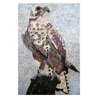 Marble Mosaic Art, Royal Falcon, 20" x 31" - Contemporary - Tile Murals ...