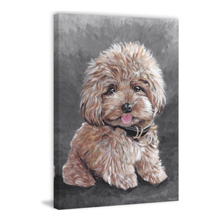 "One Cuddly Puppy" Painting Print on Wrapped Canvas, 12"x18 ...