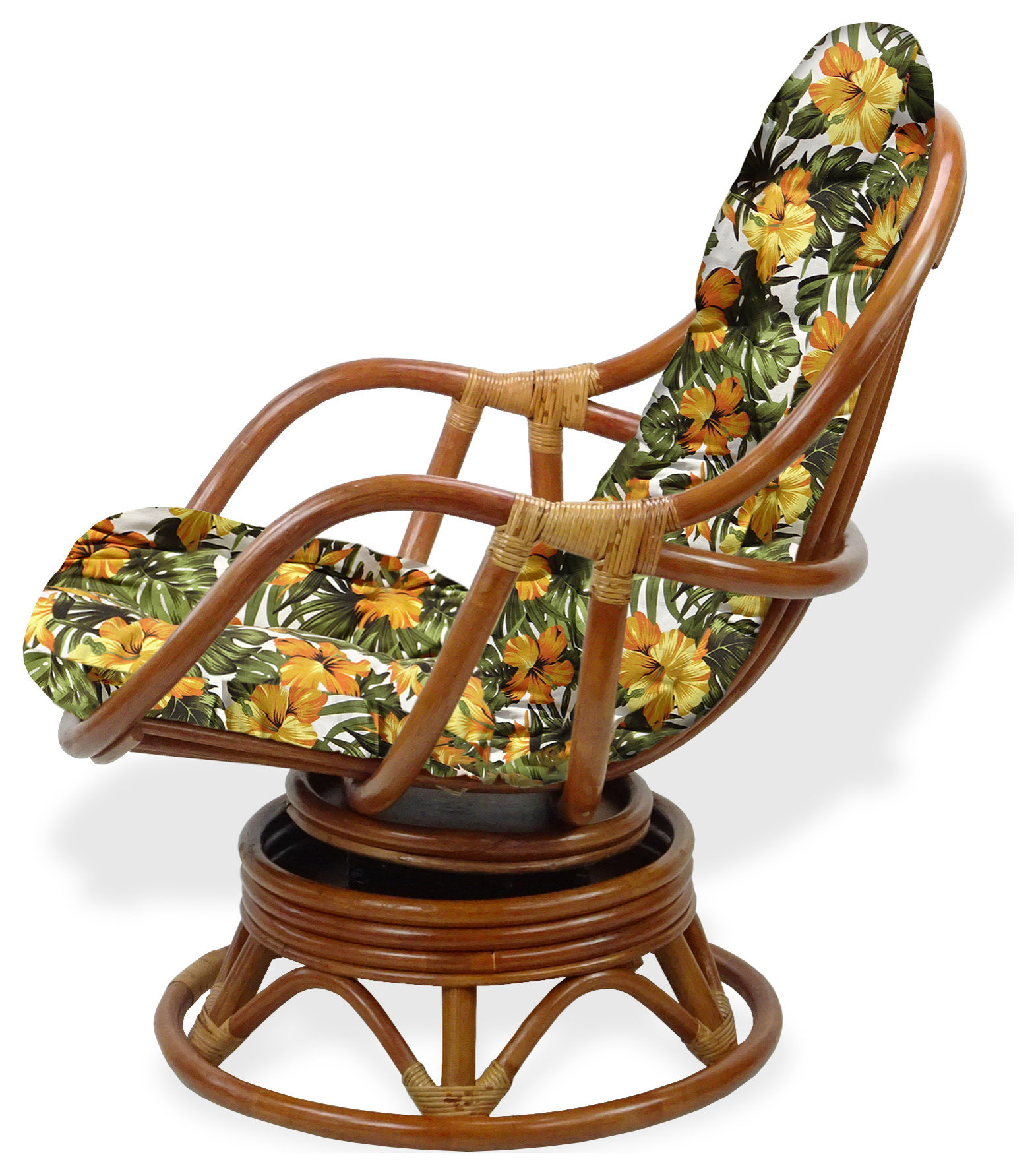 Rattan Wicker Handmade Bali Lounge Swivel Rocking Chair with Cushion ...