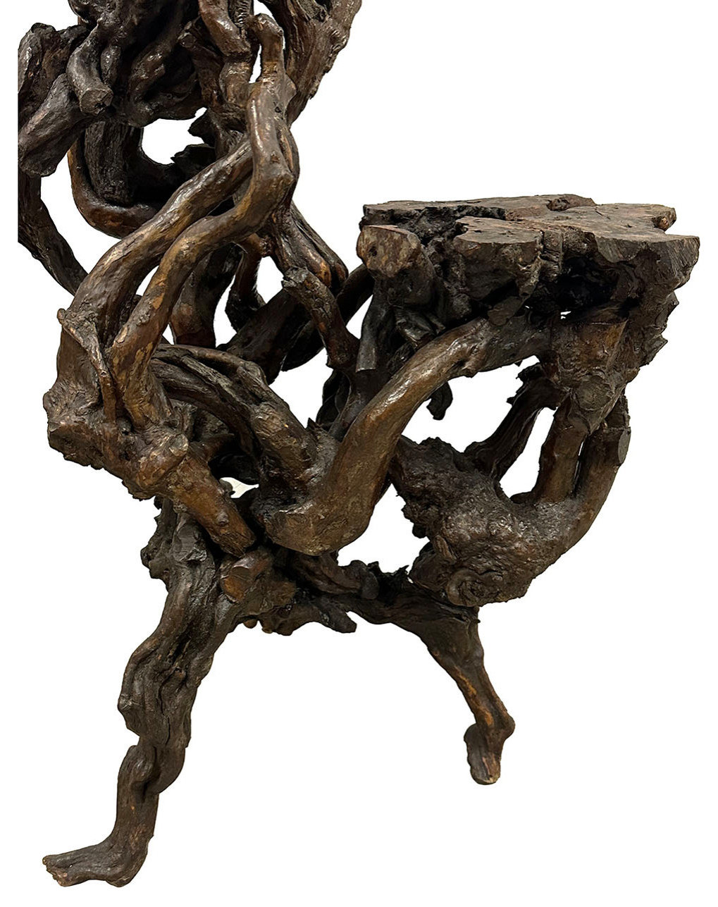 Consigned Mid-Century Chinese Natural Organic Tree Roots Plant Stand ...
