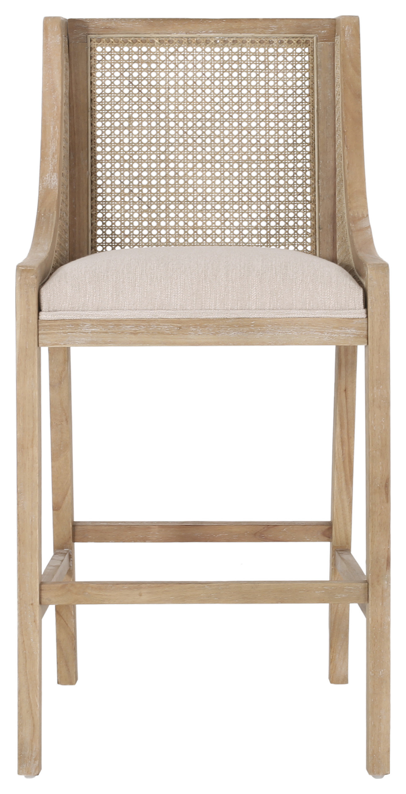 Oneida Rustic Fabric Upholstered Wood and Cane 30 inch Barstools, Set ...